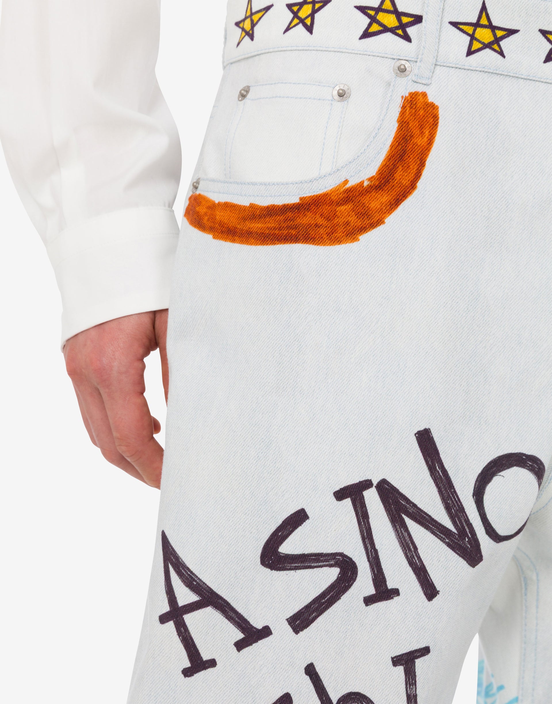 Printed cotton bull trousers | Moschino